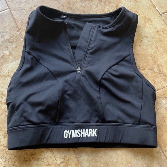 Gymshark | Tops | Black Gym Shark Work Out Top | Poshmark